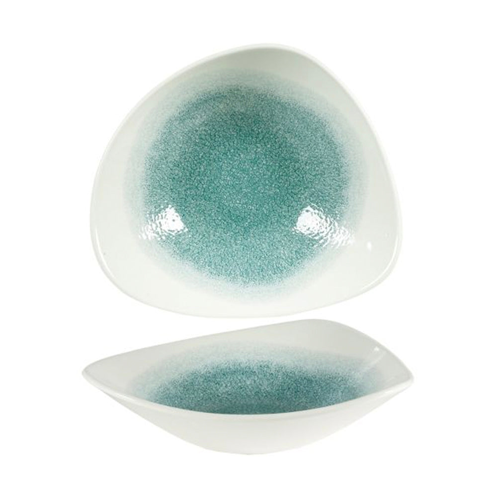 Bowl Raku Churchill Verde con Blanco 23cms